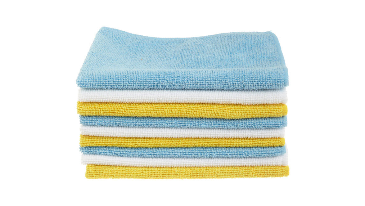 Microfiber Cleaning Cloth - 12" x 16", Blue, Yellow, White (24-Pack ...