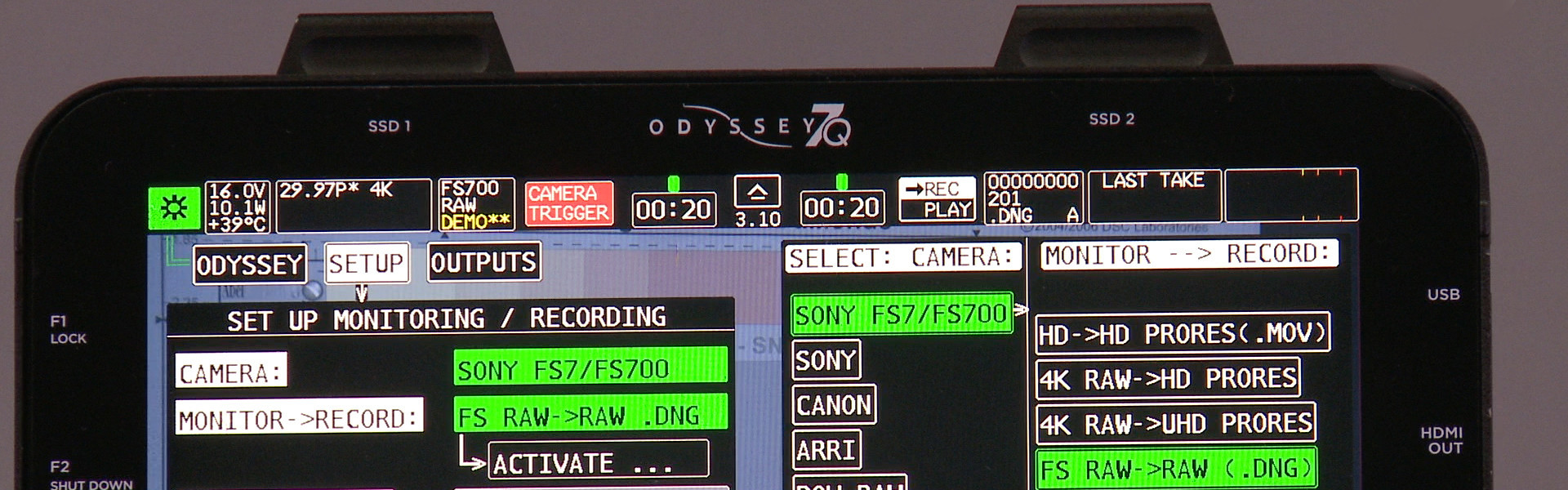 At the Bench: Sony FS700 & HXR-IFR5 RAW Recording | Tutorials & Guides ...
